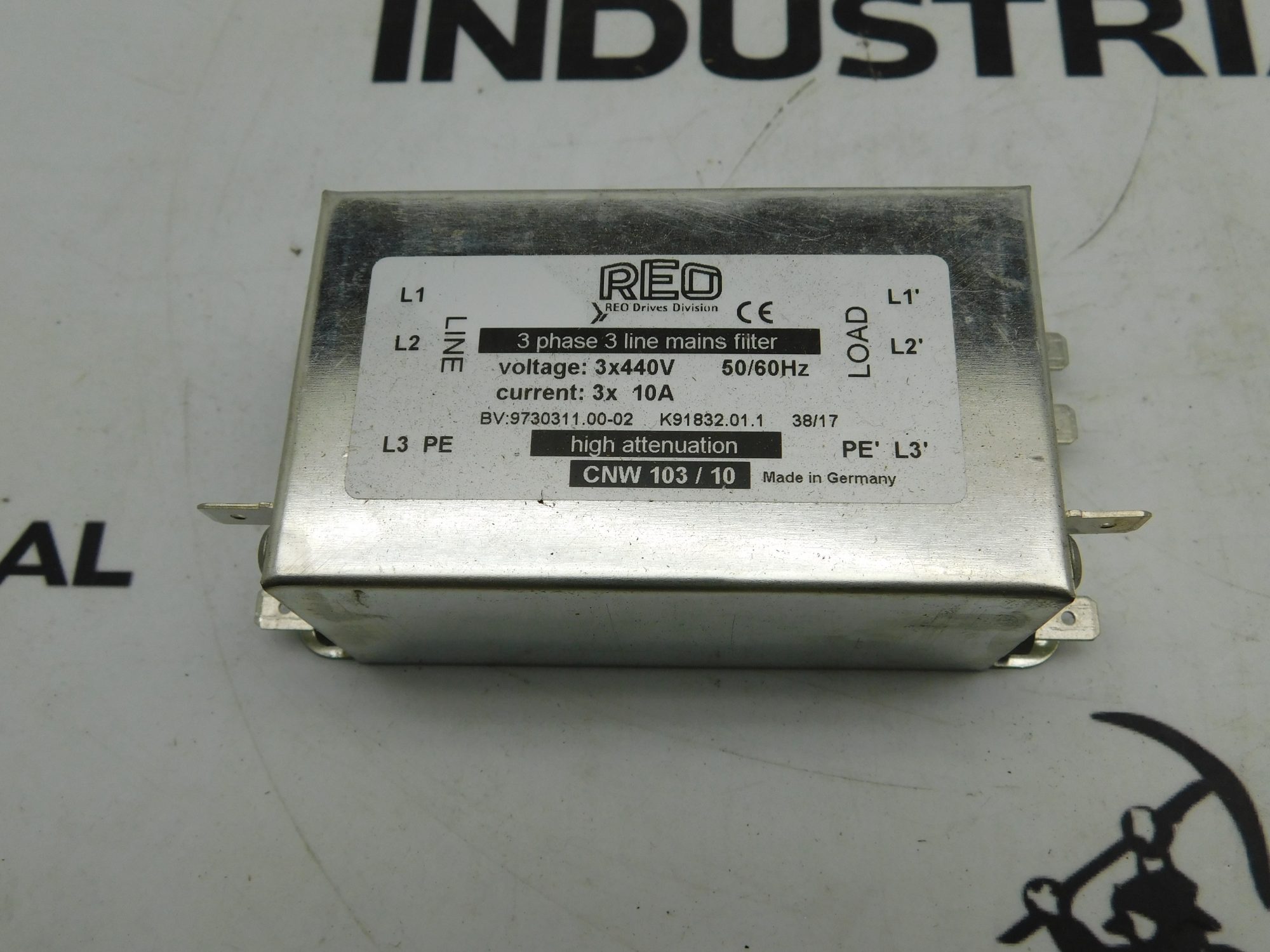 REO CNW 103/10 3x440V 3x10A 50/60Hz 3 Phase Line Filter - Task Surplus